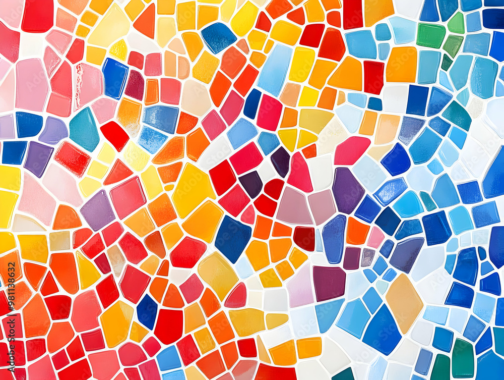 Macro Shot of Flat Glossy Mosaic Tiles Creating Abstract Political ...