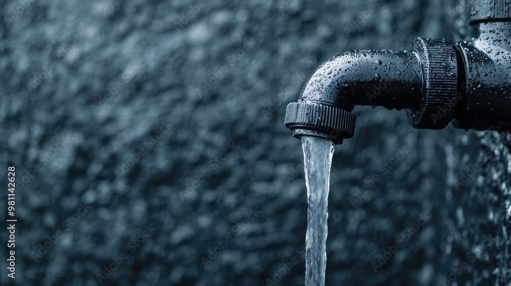 Water flowing from a tap turning into polluted sludge, visualizing the ...