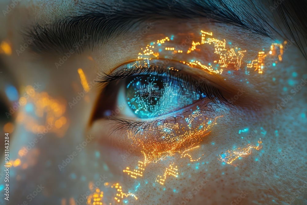 holographic map of asia projected from smart contact lens users neural ...