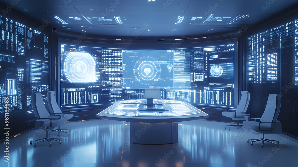 3D Holographic Campaign War Room Concept: Futuristic Strategy Planning ...