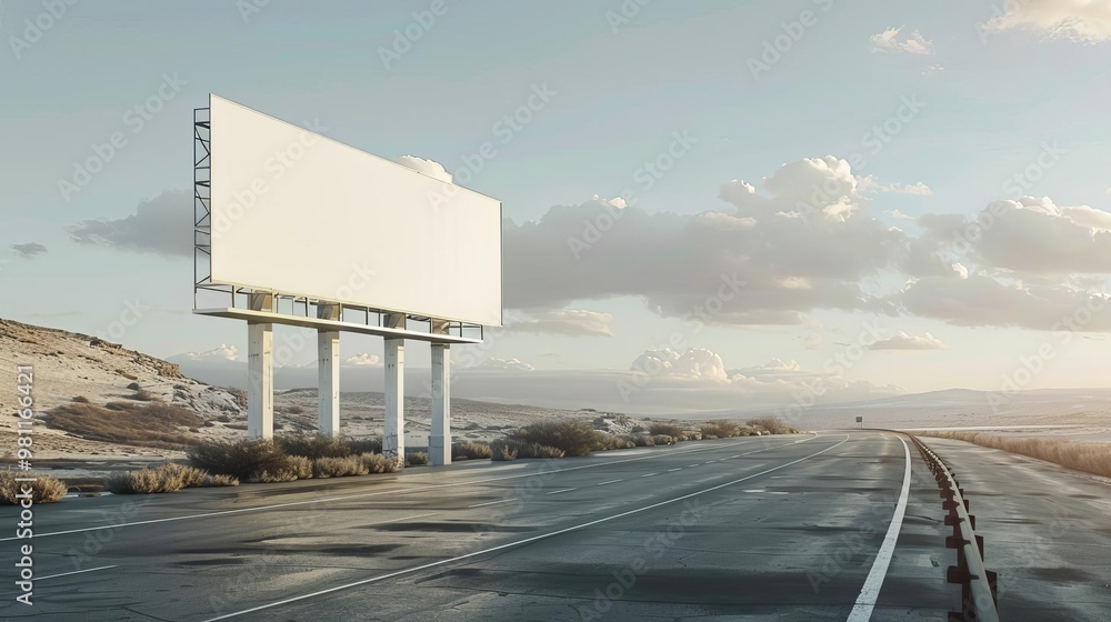 White billboard, parkway, clean display, modern and simple, high ...