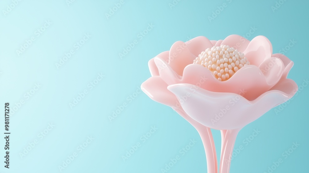 Abstract 3D Flower-Like Fallopian Tube Illustration A 3D rendering ...