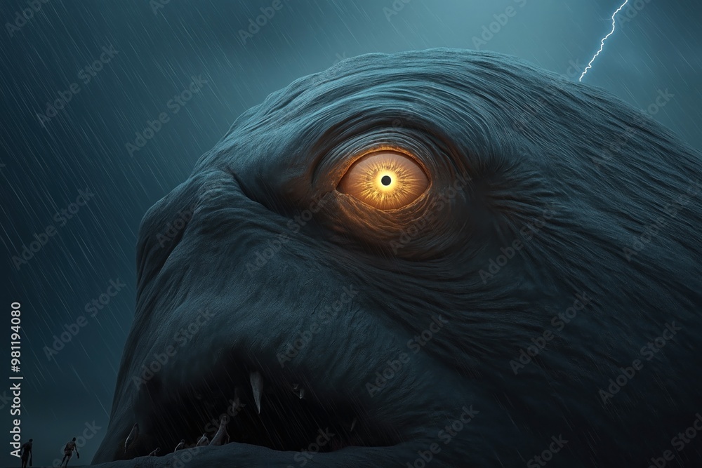 A dramatic depiction of Cyclops Polyphemus, showcasing his massive eye ...