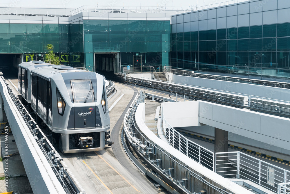 Singapore- July 20, 2024: The Changi Airport Skytrain is an automated ...