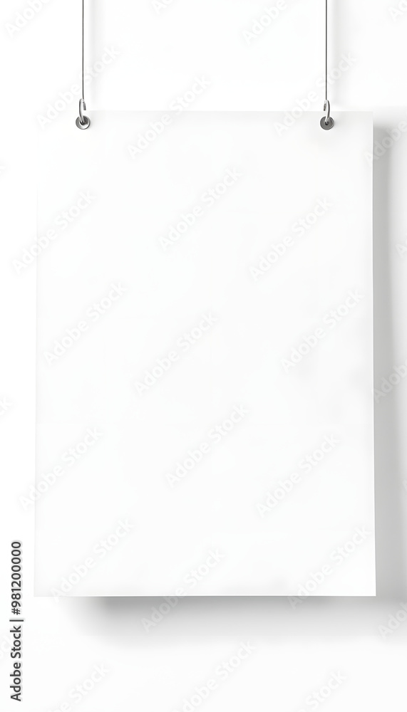 Blank white calendar mock up front view, curved corners set, isolated ...