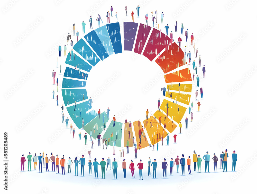 Flat Plain Backdrop with Animated 3D Pie Chart Concept for Voter ...