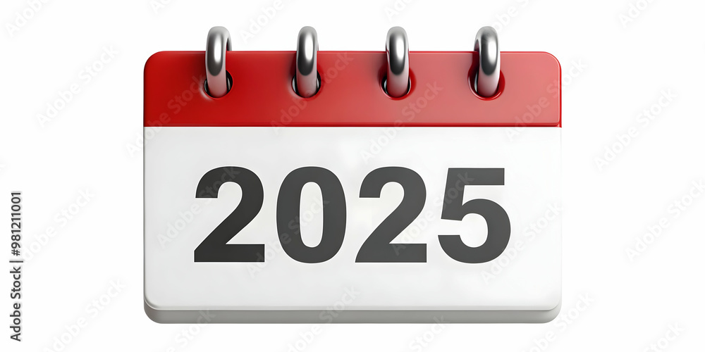 Vector Icon Design of 2025 Calendar Page with Bold Numbers Clean ...