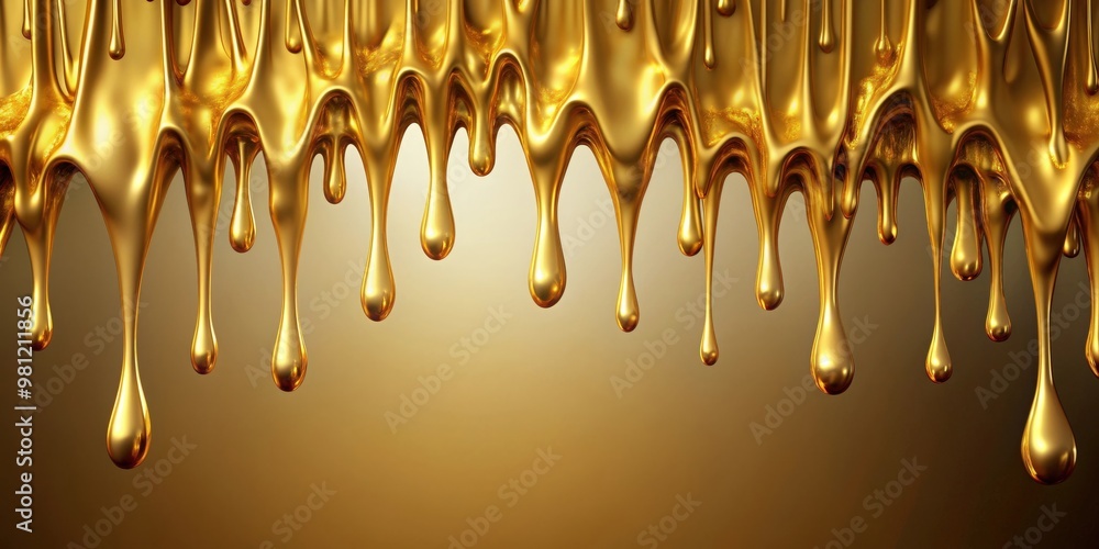 Melted gold dripping in a mesmerizing pattern on background, melted ...