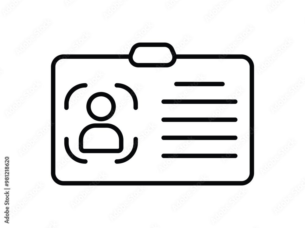 ID Card icon. Identification card outline icon. Driver's license ...