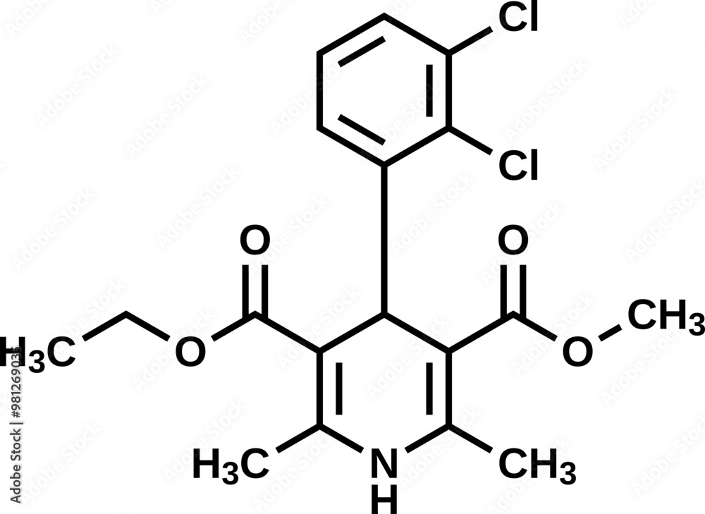 Felodipine structural formula, vector illustration Stock Vector | Adobe ...
