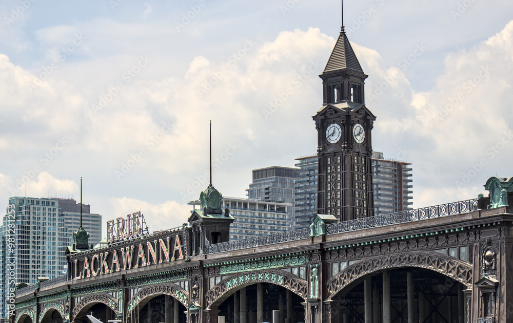 Hoboken Terminal of (NJT) New Jersey Transit train station with Erie ...
