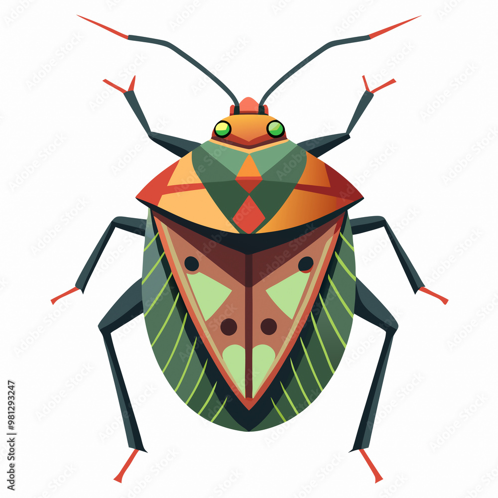 Cartoon Stink Bug Vector Art – Adorable Bug Logo for Banners, Emblems ...