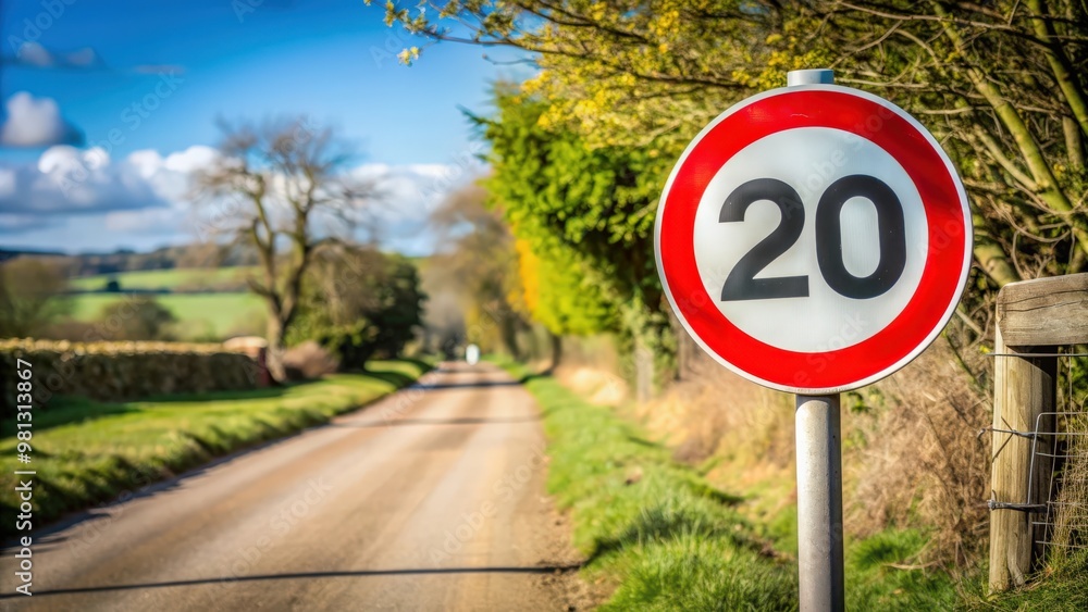 20mph speed limit sign on a narrow country road in Oxfordshire, UK ...