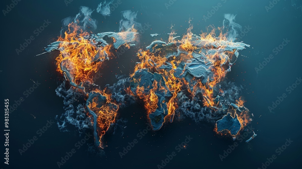 Dynamic world map of fire and ice a striking metaphor for climate ...