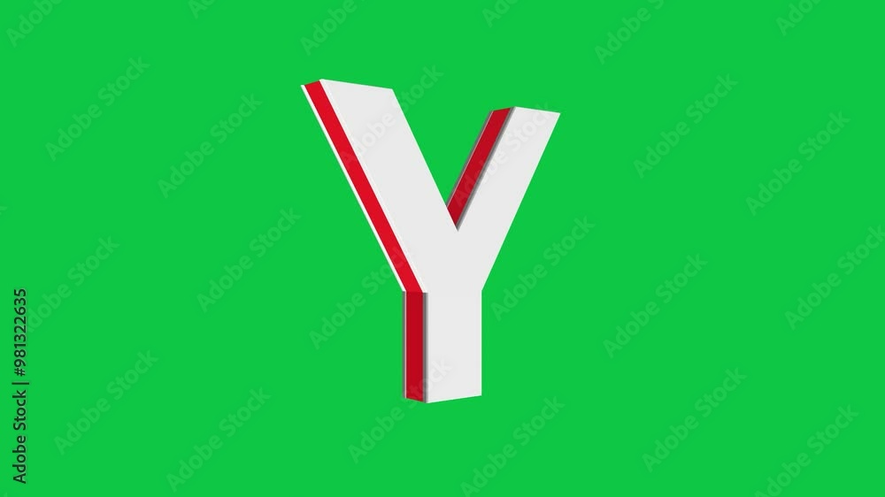 3D Y letter logo rotating on green screen chroma key background, 4K ...