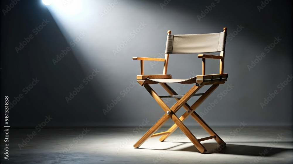 Director's chair at various angles on set, director's chair, film ...