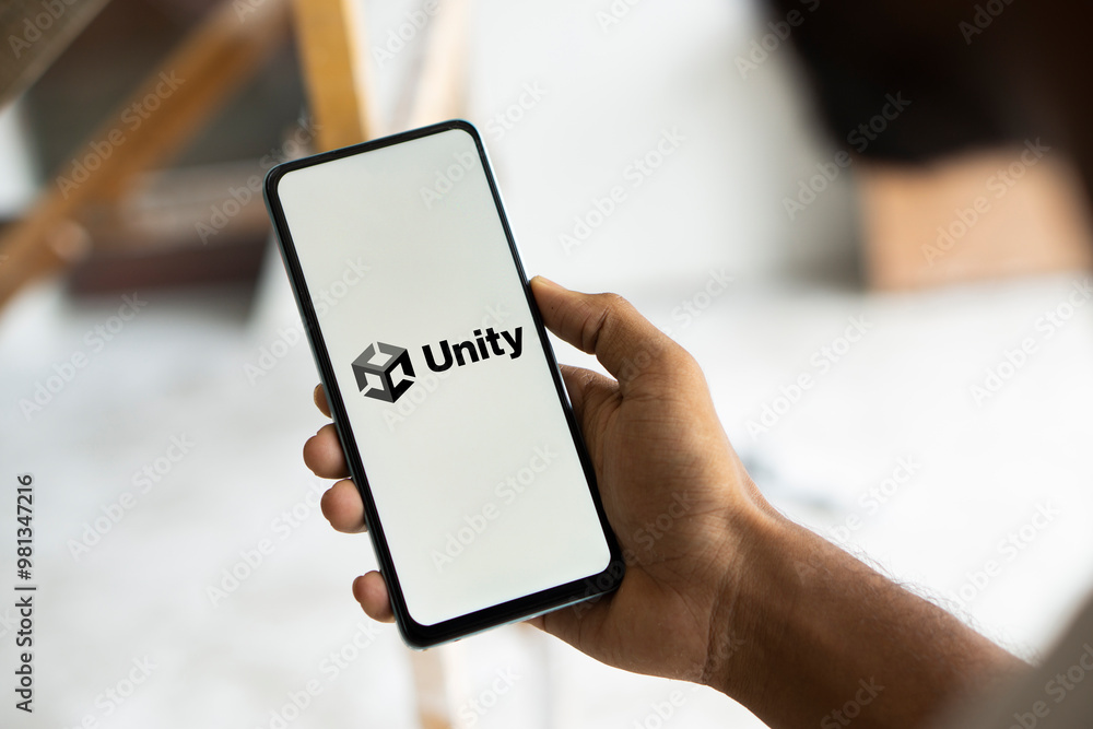 Dhaka, Bangladesh- 18 Sep 2024: Unity logo is displayed on smartphone ...