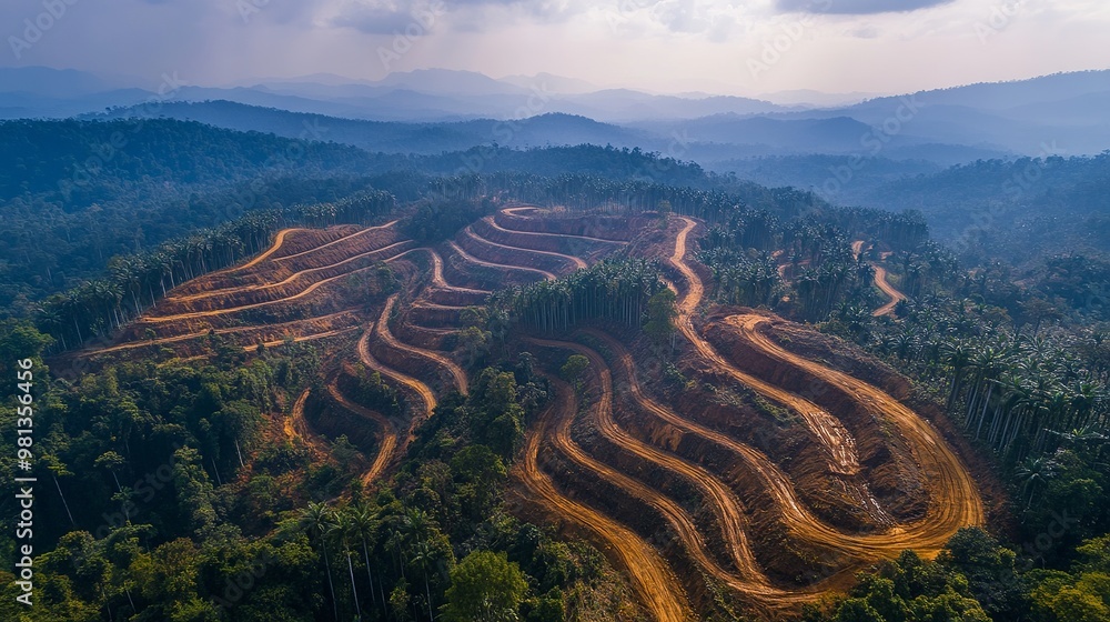 Deforestation has devastated the rainforest jungle in Borneo, Malaysia ...