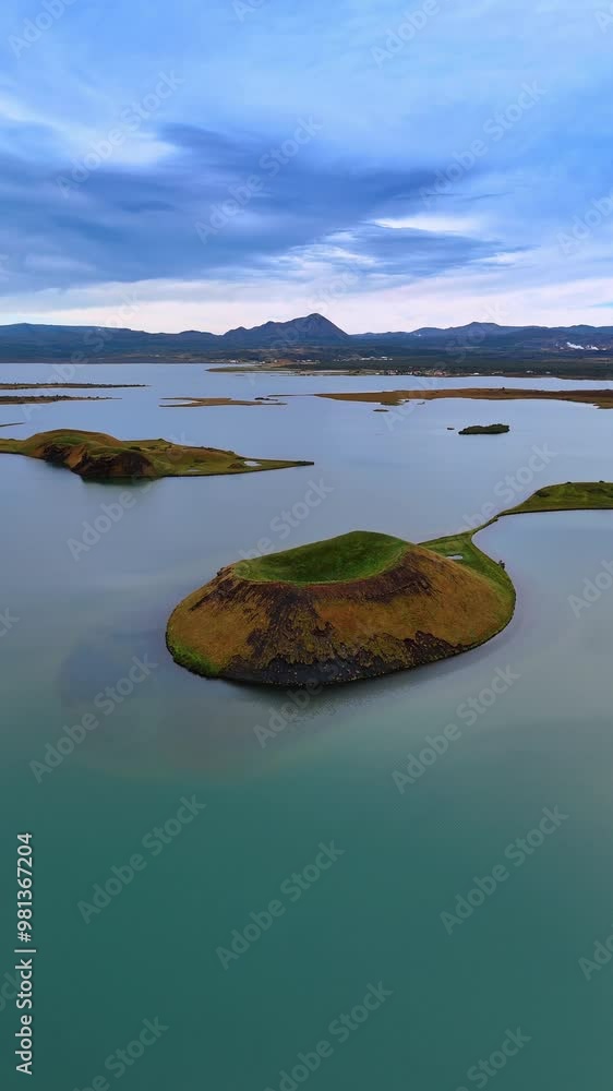 Little islands of diverse shapes sticking out of water. Remarkable ...