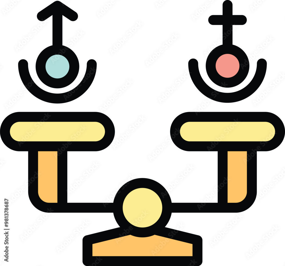 This icon represents gender equality with male and female symbols ...