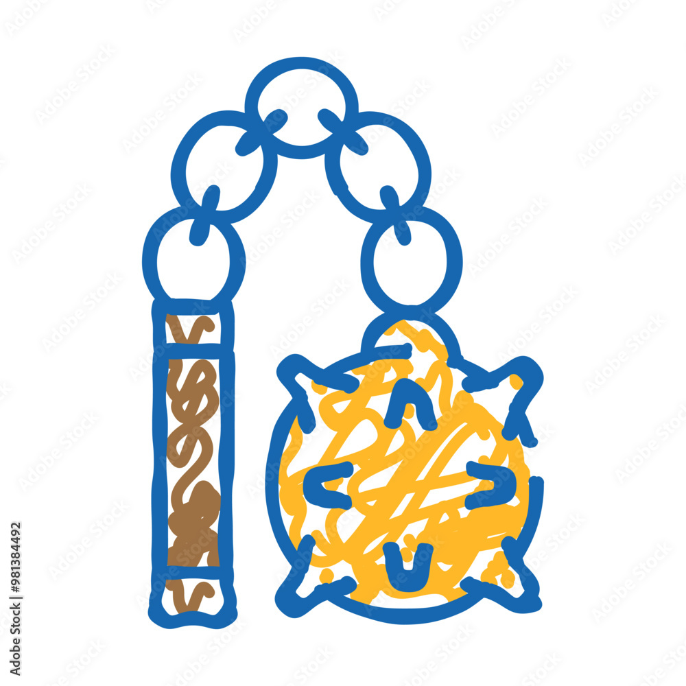 mace weapon doodle icon sketch vector. mace weapon sign. isolated ...