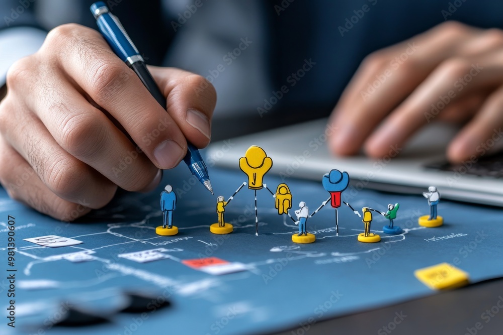 ภาพประกอบสต็อก Analysis of customer journey maps highlights touchpoints ...