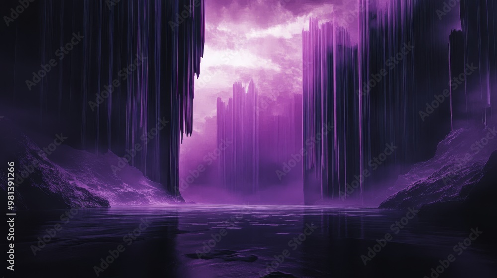 Explore this enchanting purple landscape with gothic elements and ...