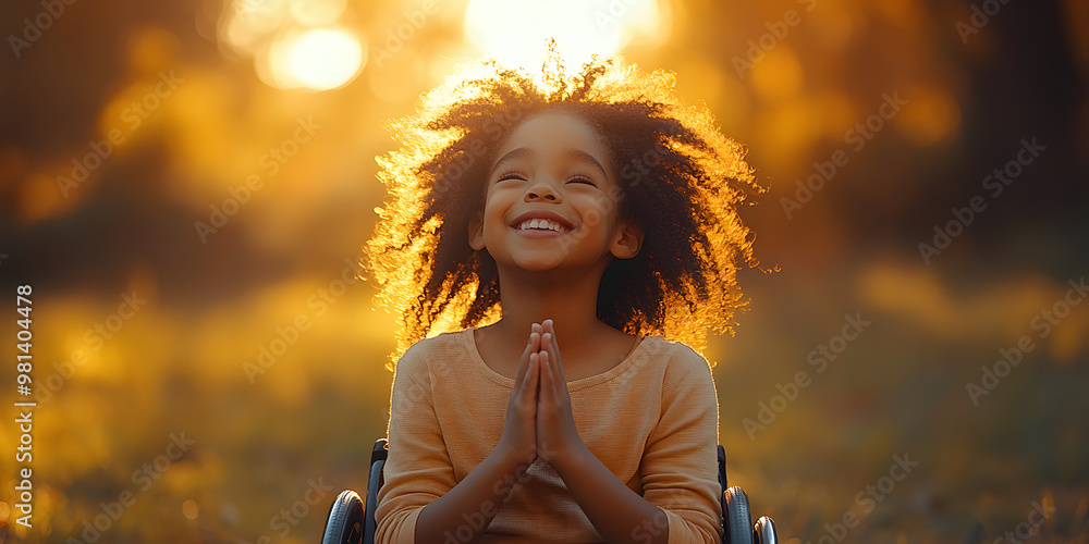 “Happy Black Child in a Wheelchair Clapping Their Hands, Celebrating ...