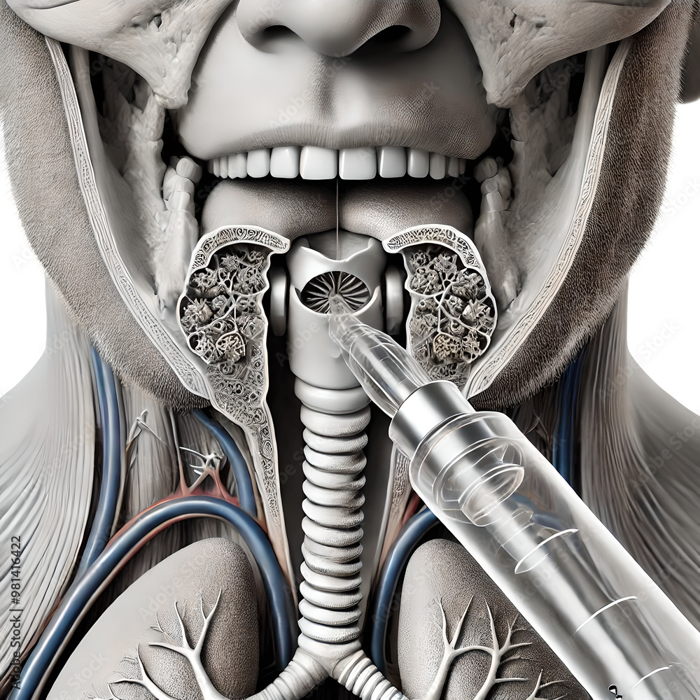 3D Model tracheal anatomy: tracheal intubation, where a breathing tube ...