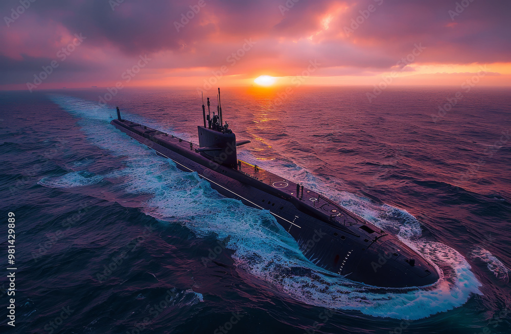 Russian submarine navigates through the ocean near New Zealand at ...