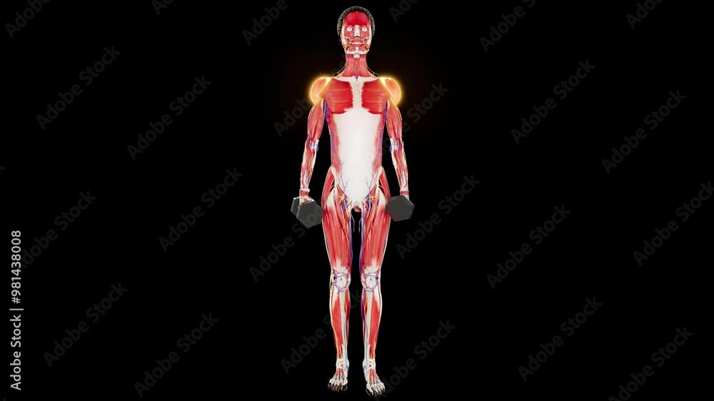3d rendered Pro Res video of female anatomy model with highlighted ...