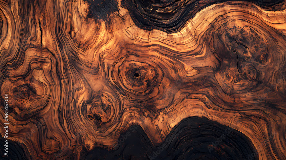 Live edge wood slab with rich grain patterns and burls. unique natural ...