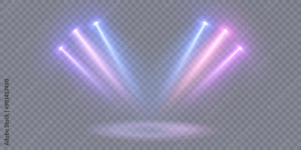 Stage lighting with LED strobes. Laser light show. Empty stage before ...