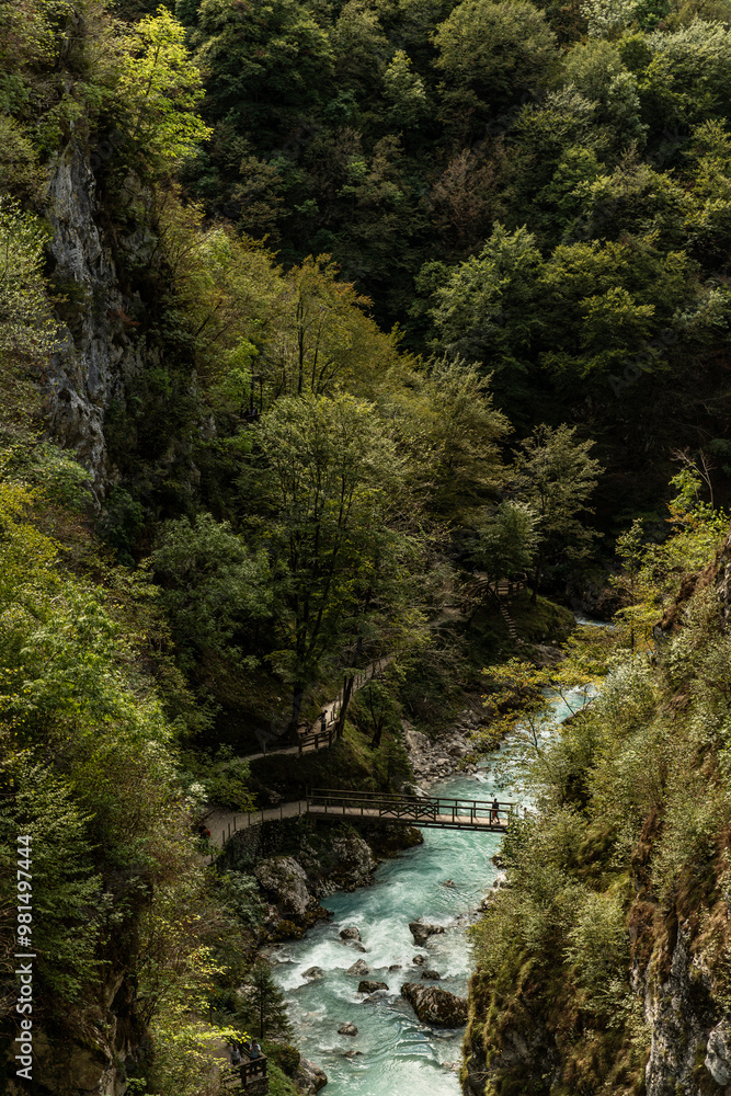 Amazing Soca river gorge in Slovenian Alps. Great Soca Gorge (Velika ...