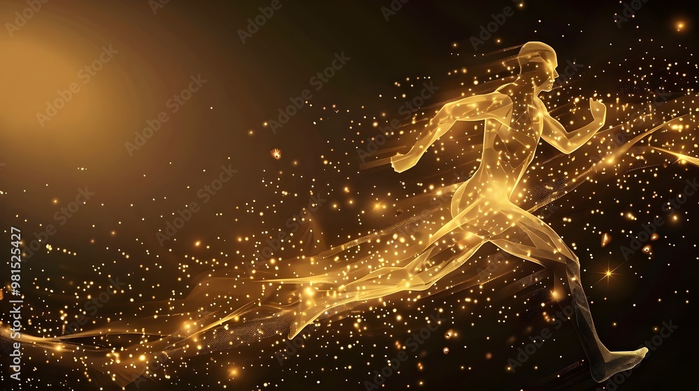 speed illustration of the runners speed running with olympic torch with ...