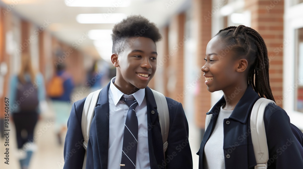 African American black school pupils or college teenage students or ...