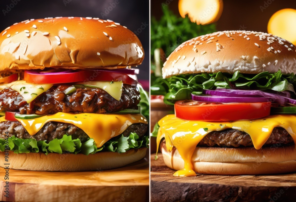 comparison tasty fast food fresh homemade delights highlighting visual ...