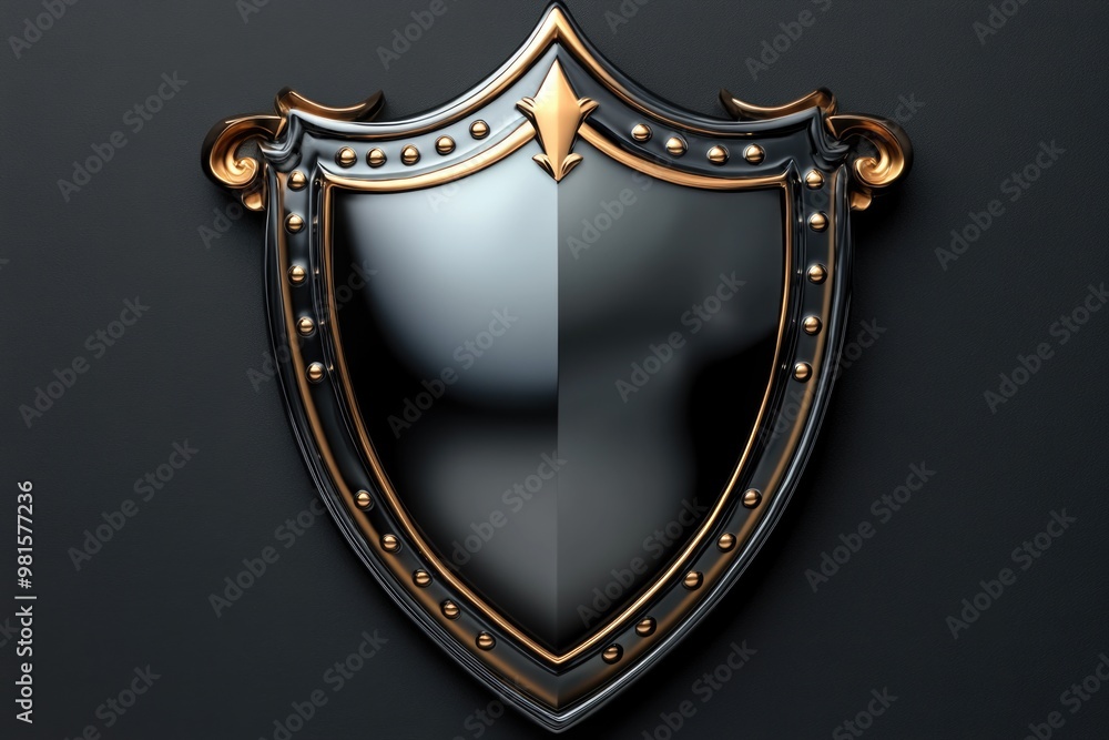 3D Chrome Shield Shape PNG with Transparent Background - High-Quality ...