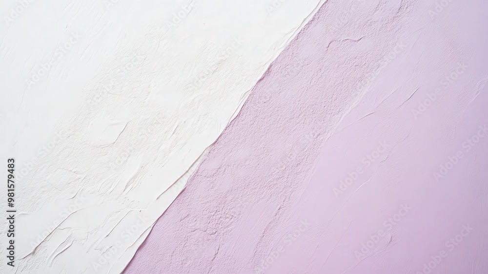 Textured wall with a split design featuring soft white and pastel pink ...