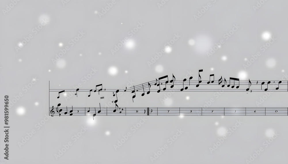 vector sheet music - musical notes melody on transparent background ...
