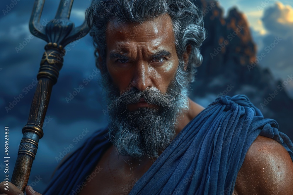 Sea ruler: Poseidon, Neptune the greek god governing the oceans and ...