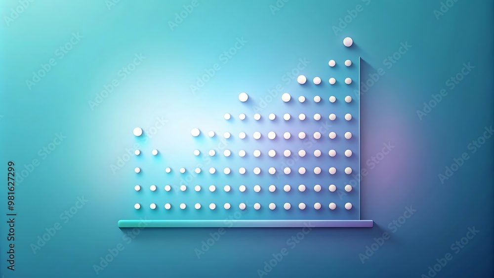 A minimalist 3D scatter plot icon, with small, raised white dots on a ...