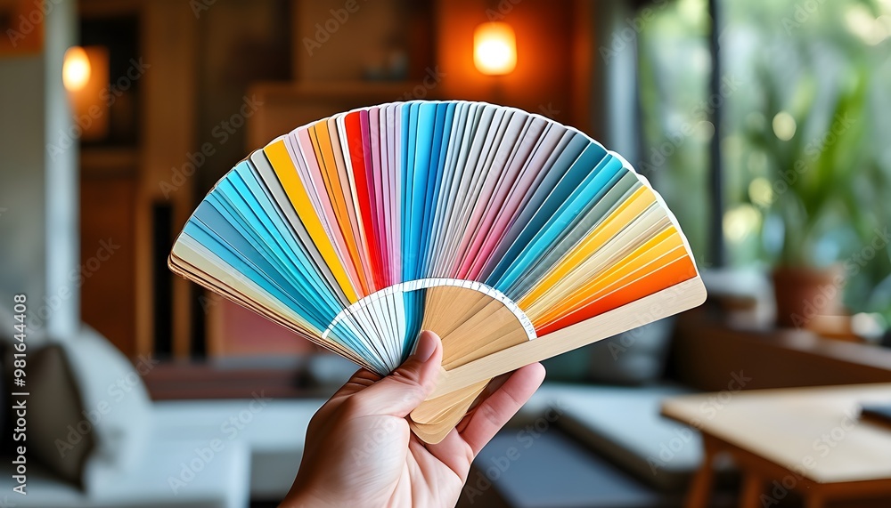 Vibrant paint swatch fan deck showcasing a spectrum of colors in ...