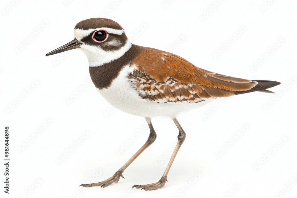 killdeer elegantly walks along the shore, its long legs gracefully ...
