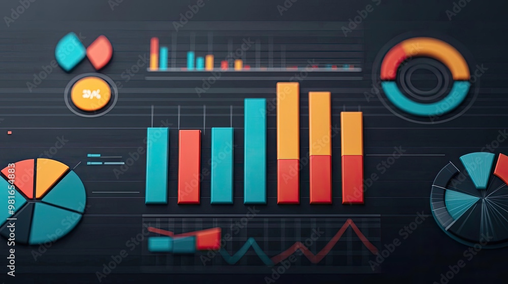 A digital interface showing a creative business strategy with ...