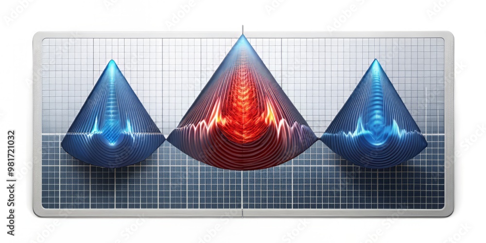 Illustrated diagram of ultrasound waves scanning the aorta from ...