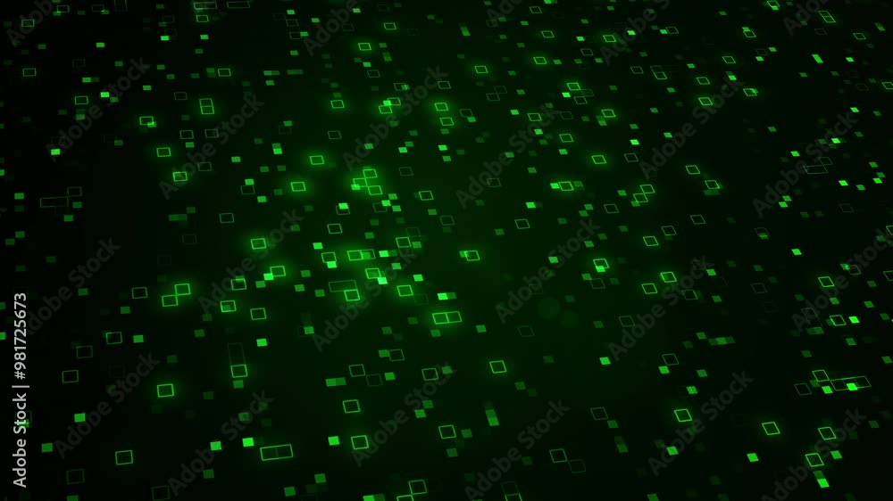 Abstract moving blue squares digital background. Seamless animation of ...