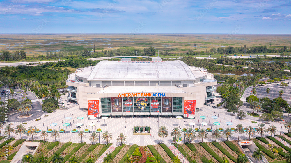 Amerant Bank Arena, Sunrise, Florida, USA - 9/16/2024: Next to Sawgrass ...