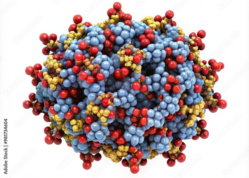 Ferritin protein complex visualized in a 3D molecular model on a clean ...
