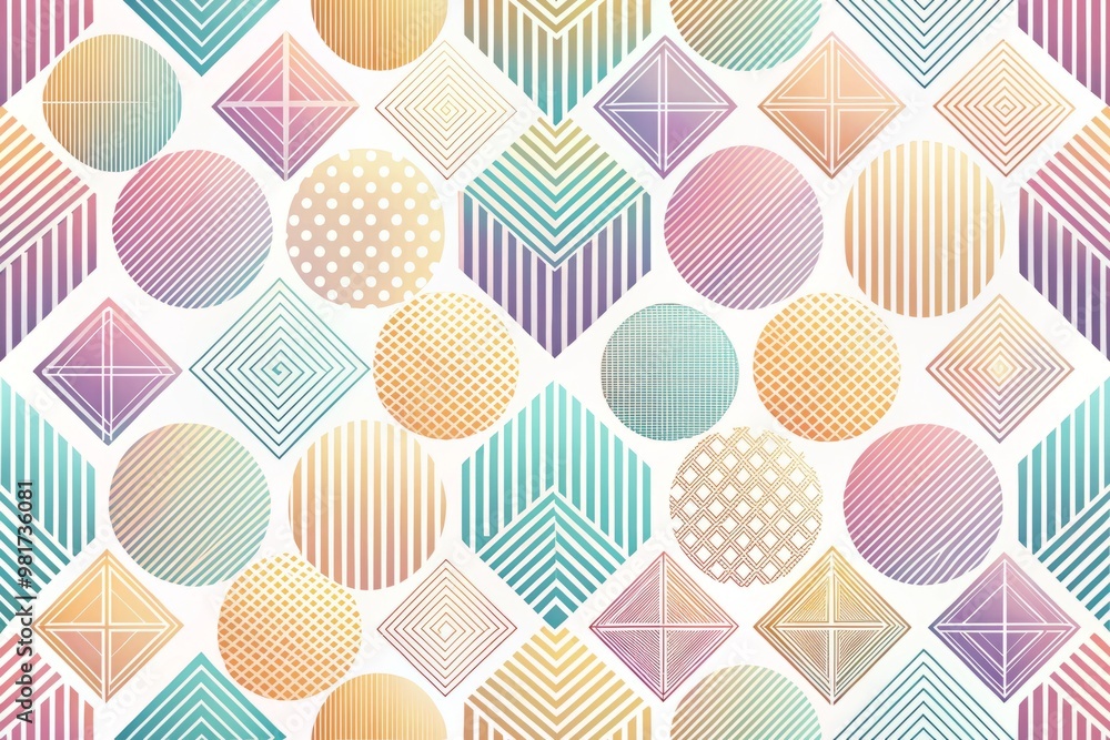Minimalist vector background featuring a repeating pattern of abstract ...